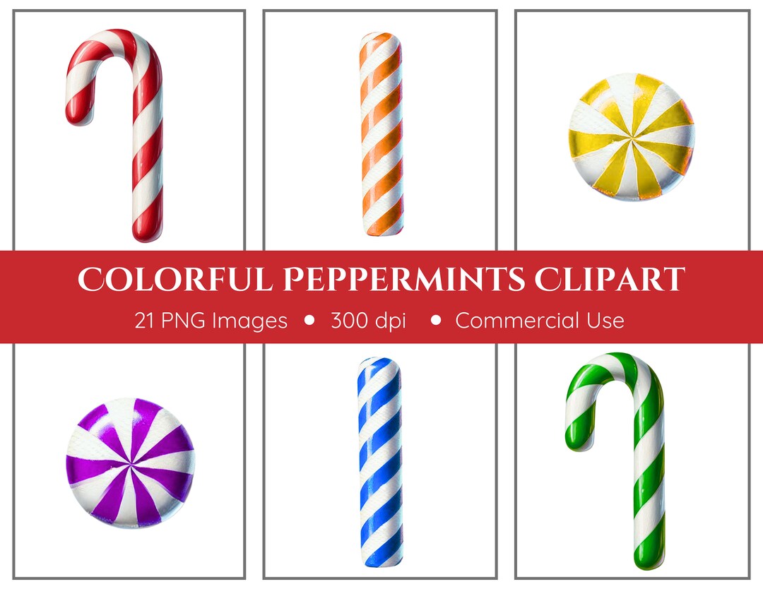 Colorful Peppermint Clipart | 21 Pngs | Candy Clip Art | Instant ...