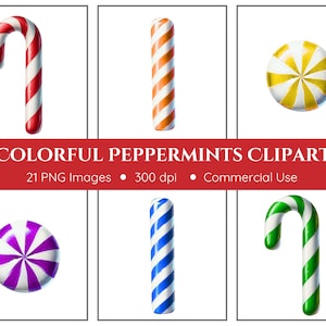 Colorful Peppermint Clipart | 21 Pngs | Candy Clip Art | Instant ...