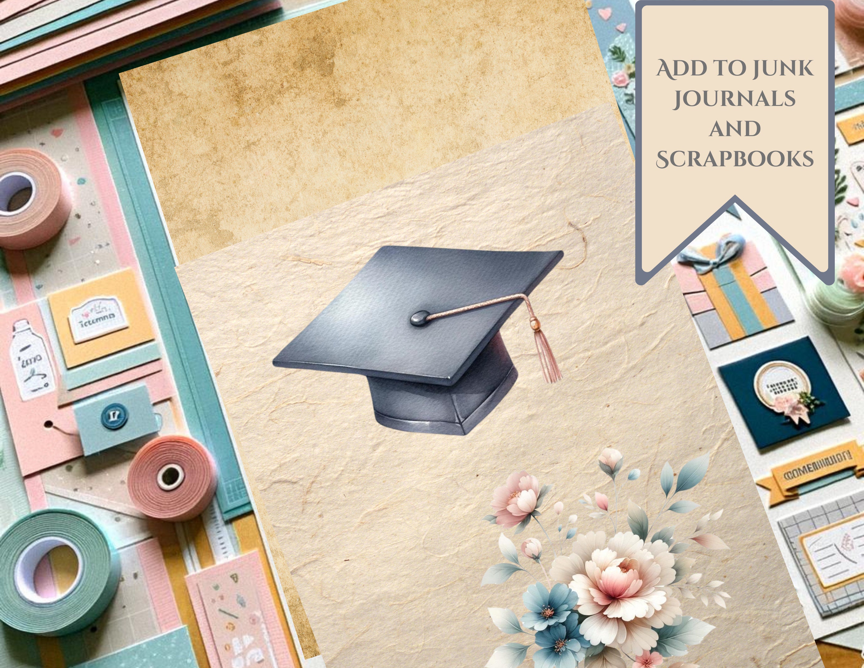 Watercolor Graduation Clipart Pack Transparent Background 2024, 2025 ...