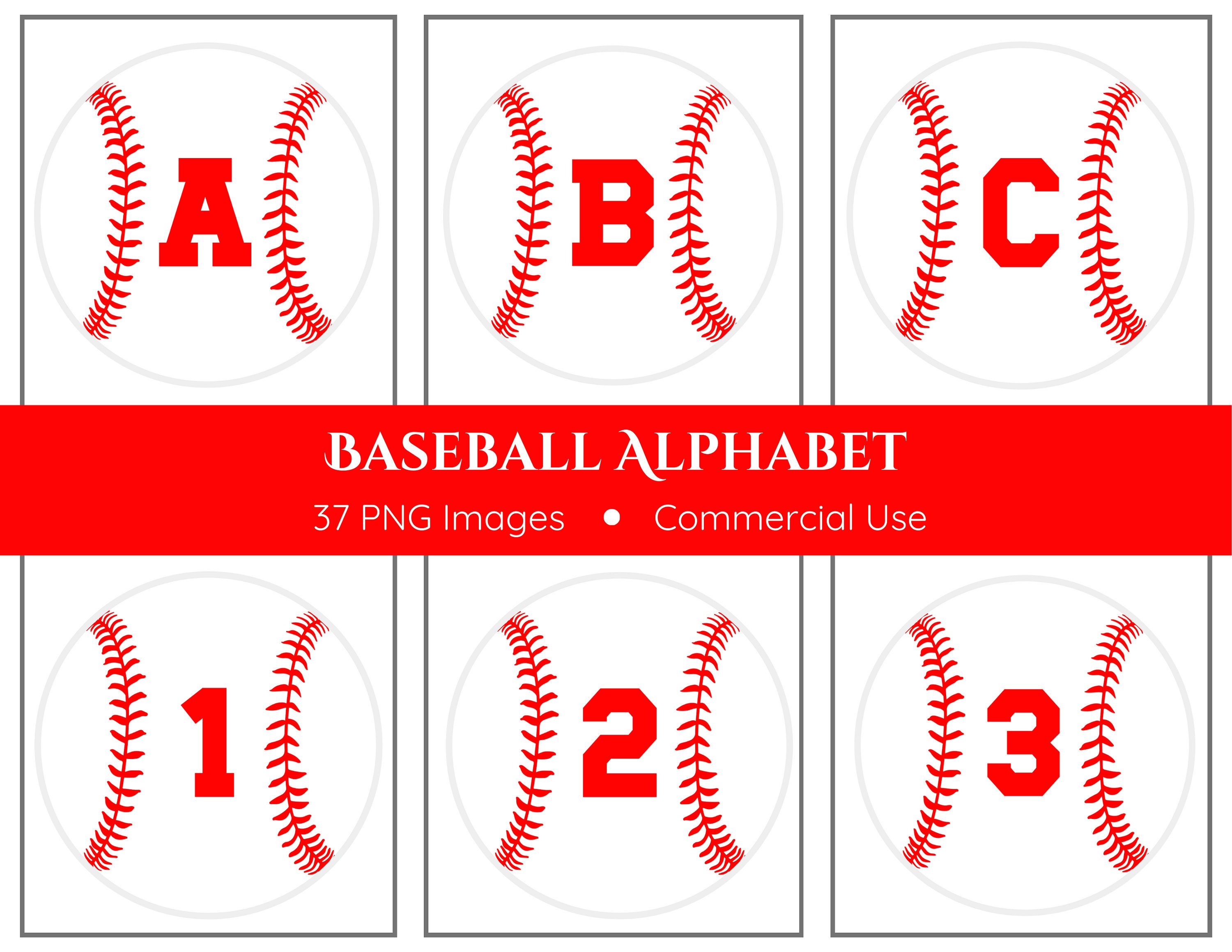 Baseball Alphabet | Alphabet PNG | Sport Font PNG | Decorative Image ...