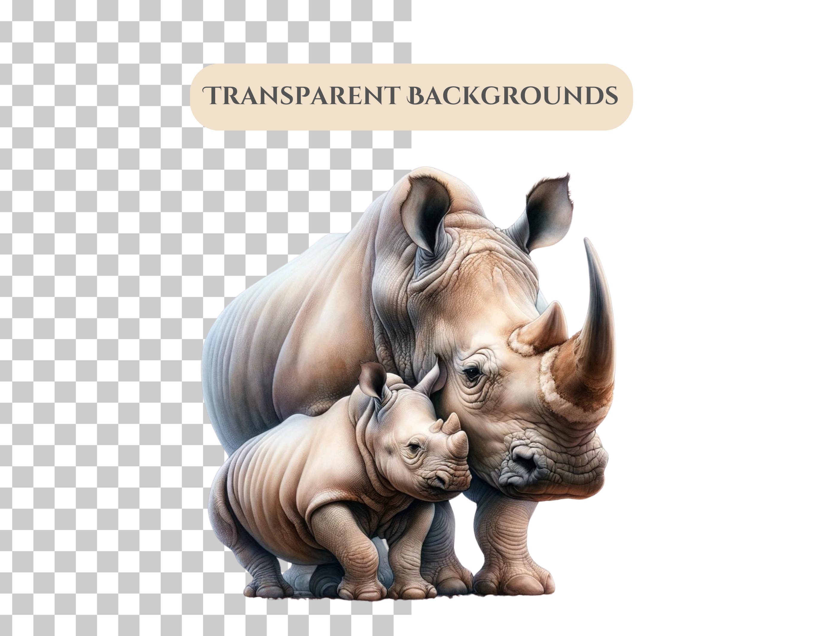 Mother and Baby Safari Animals Clipart Safari Clipart Transparent ...