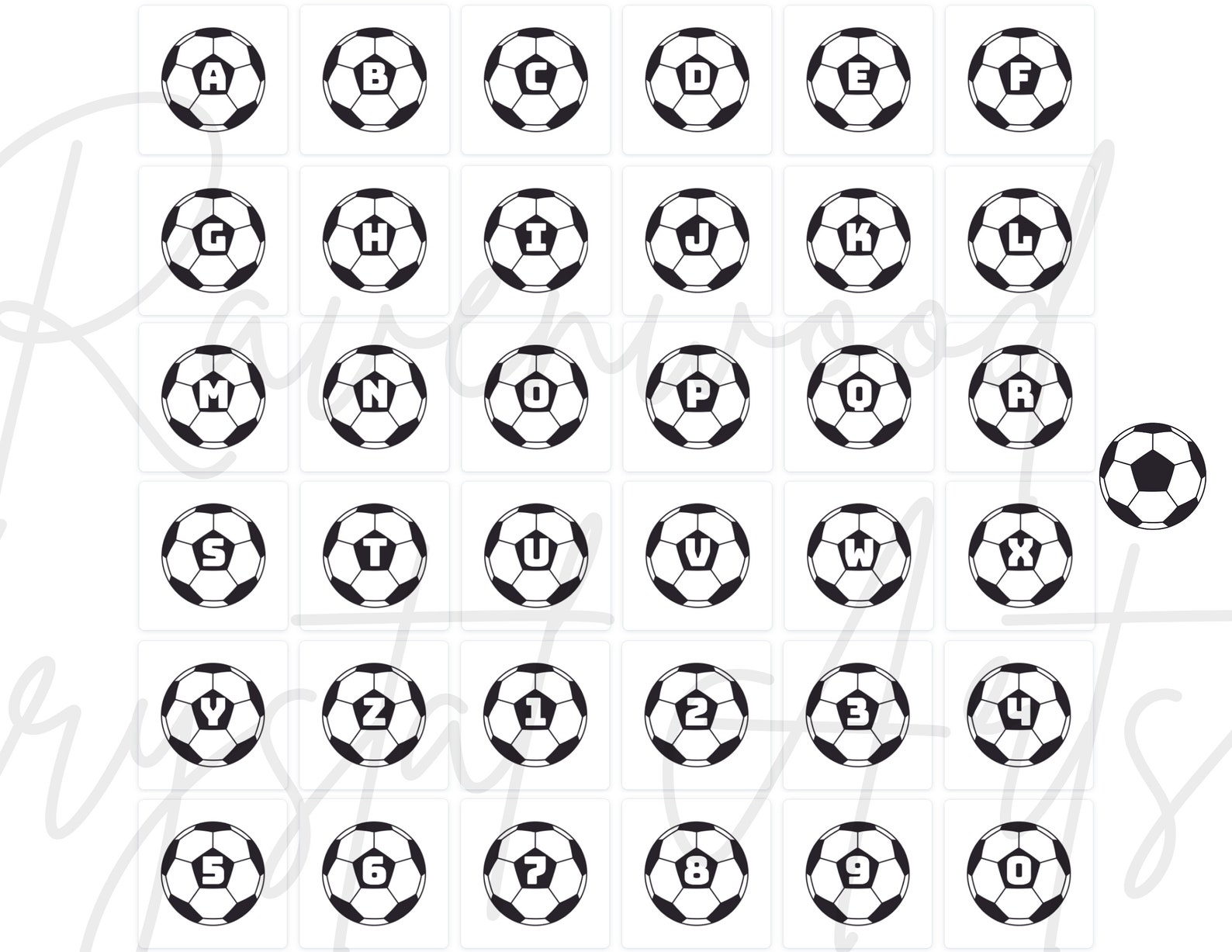 Soccer Ball Alphabet | Alphabet PNG | Sport Font | Football Clipart ...