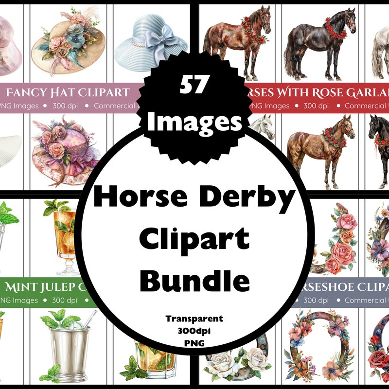 Kentucky Derby Clipart - Etsy