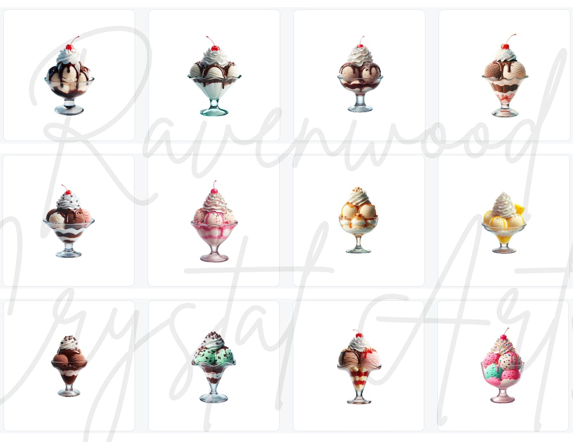Frozen Treats Clipart Bundle 61 Pngs Ice Cream Cone Clipart Popsicle ...