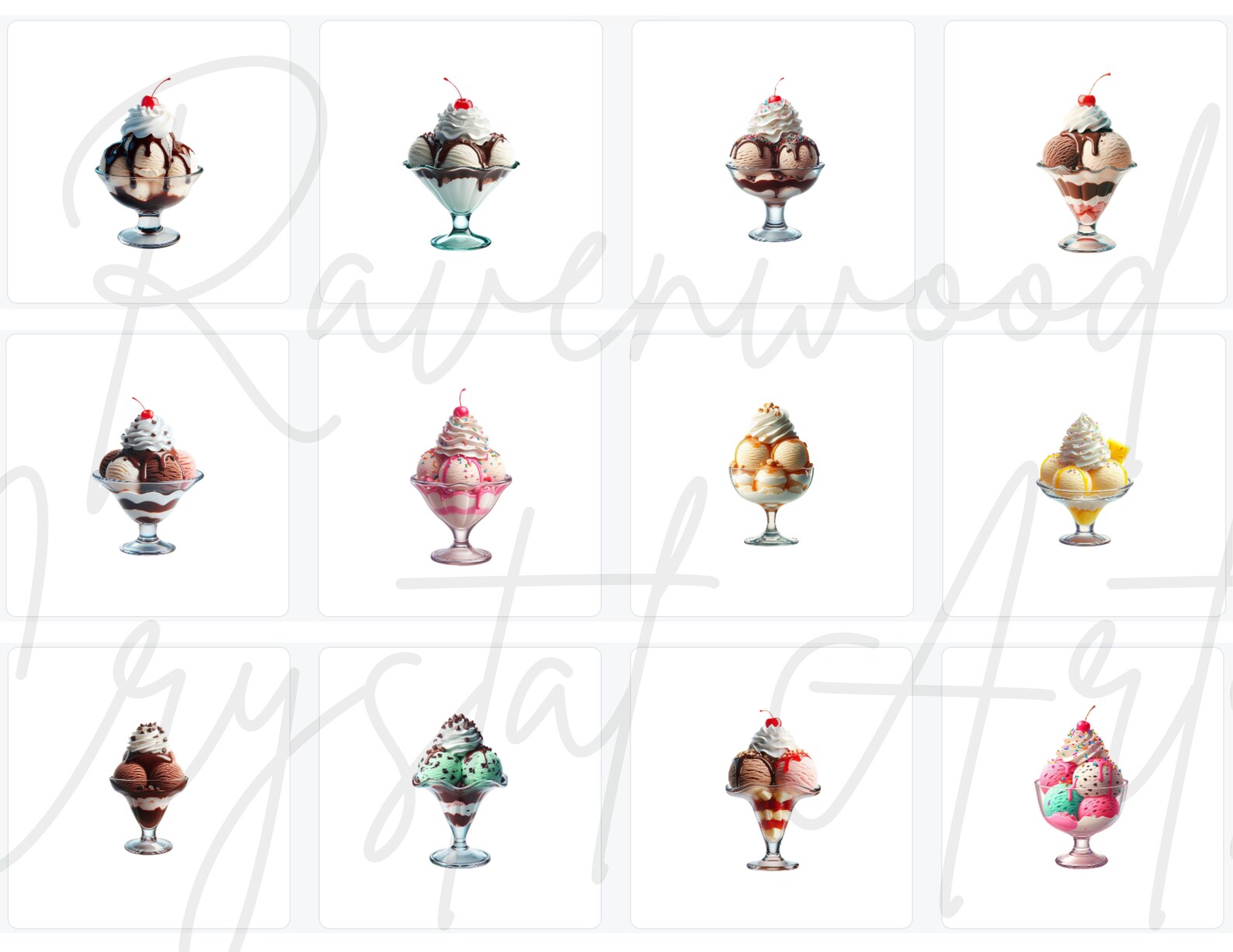 Frozen Treats Clipart Bundle 61 Pngs Ice Cream Cone Clipart Popsicle ...