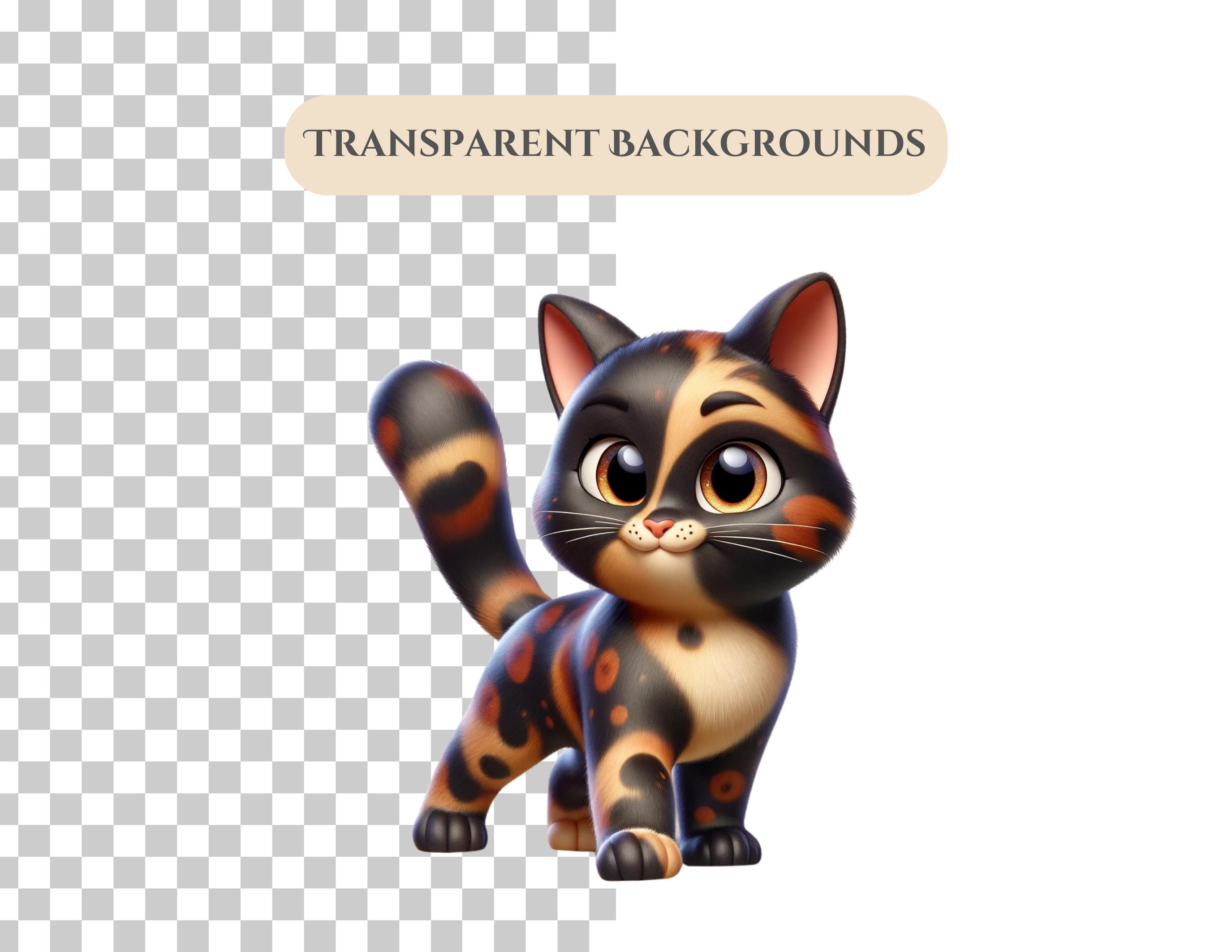 Calicos and Torties Clipart Pack 14 Pngs Cartoon Cats Cute Cats Calico ...