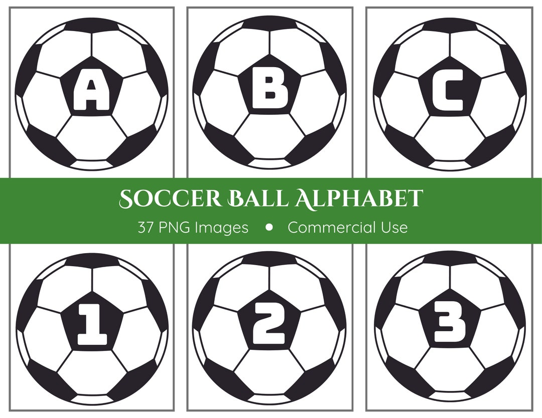 Soccer Ball Alphabet | Alphabet PNG | Sport Font | Football Clipart ...