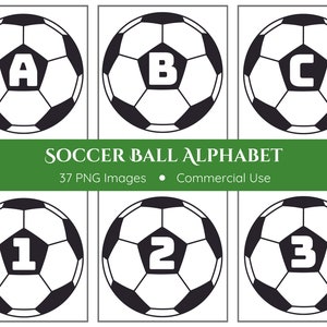 Soccer Ball Alphabet | Alphabet PNG | Sport Font | Football Clipart ...