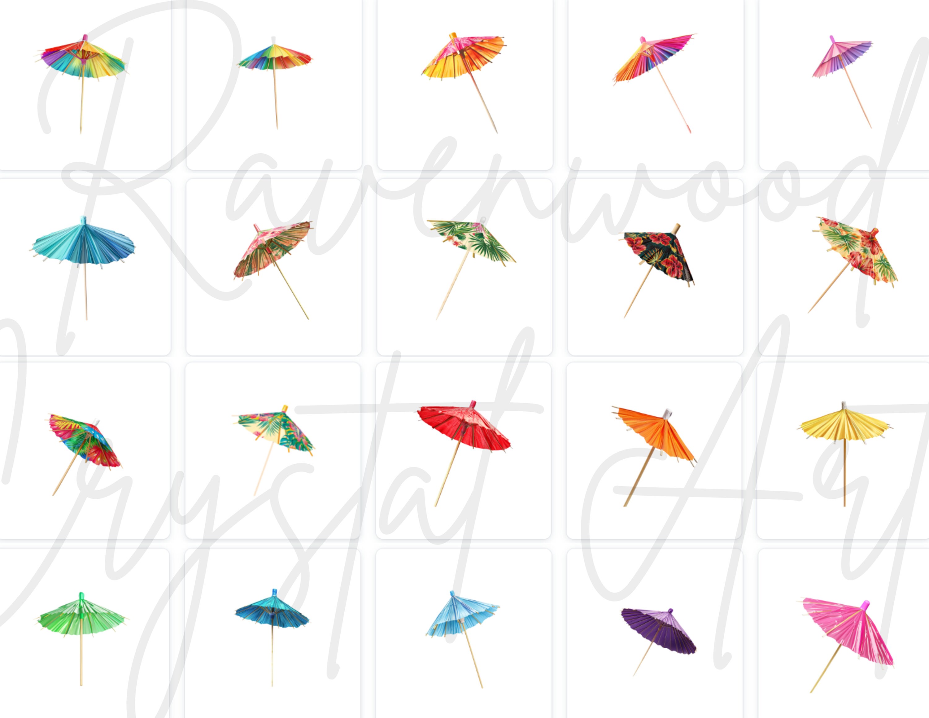 Tropical Luau Clipart Bundle 129 Pngs Tropical Drinks and Umbrellas ...