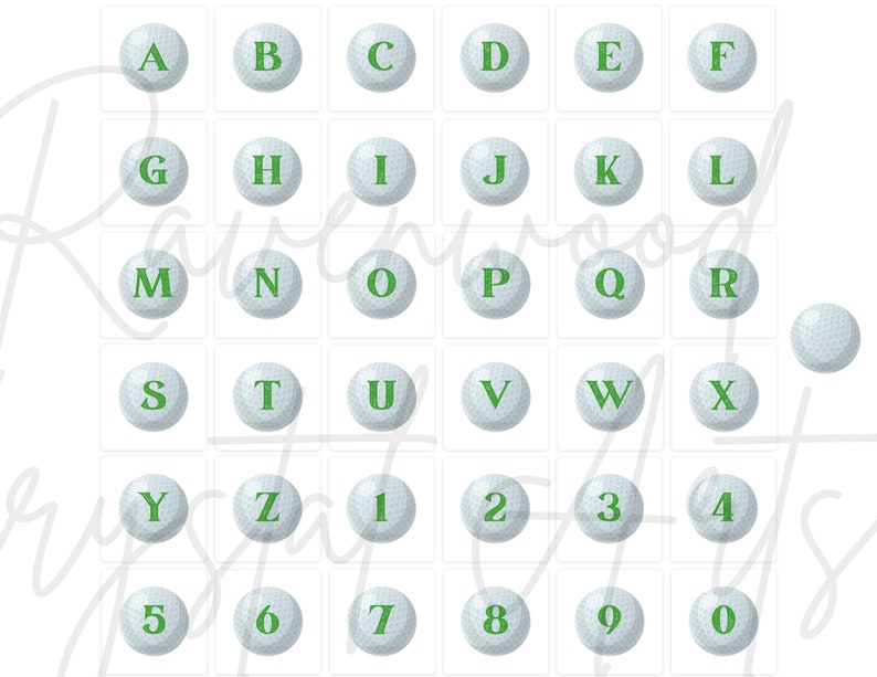 Golf Ball Alphabet | Alphabet PNG | Sport Font | Golf Ball Clipart ...