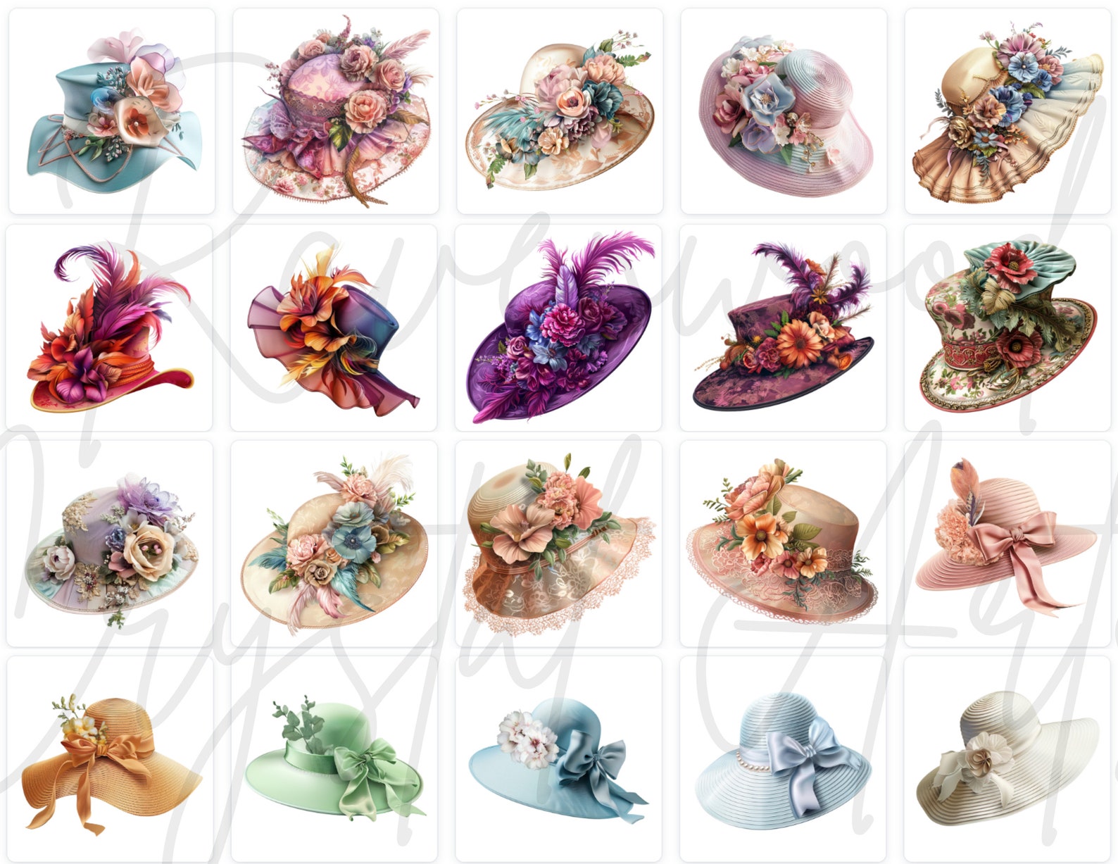Fancy Hat Clipart Pack - Transparent Background - Tea Party Hats ...