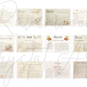Vintage Recipe Clipart | Printable Recipe Cards | Cooking Clip Art ...