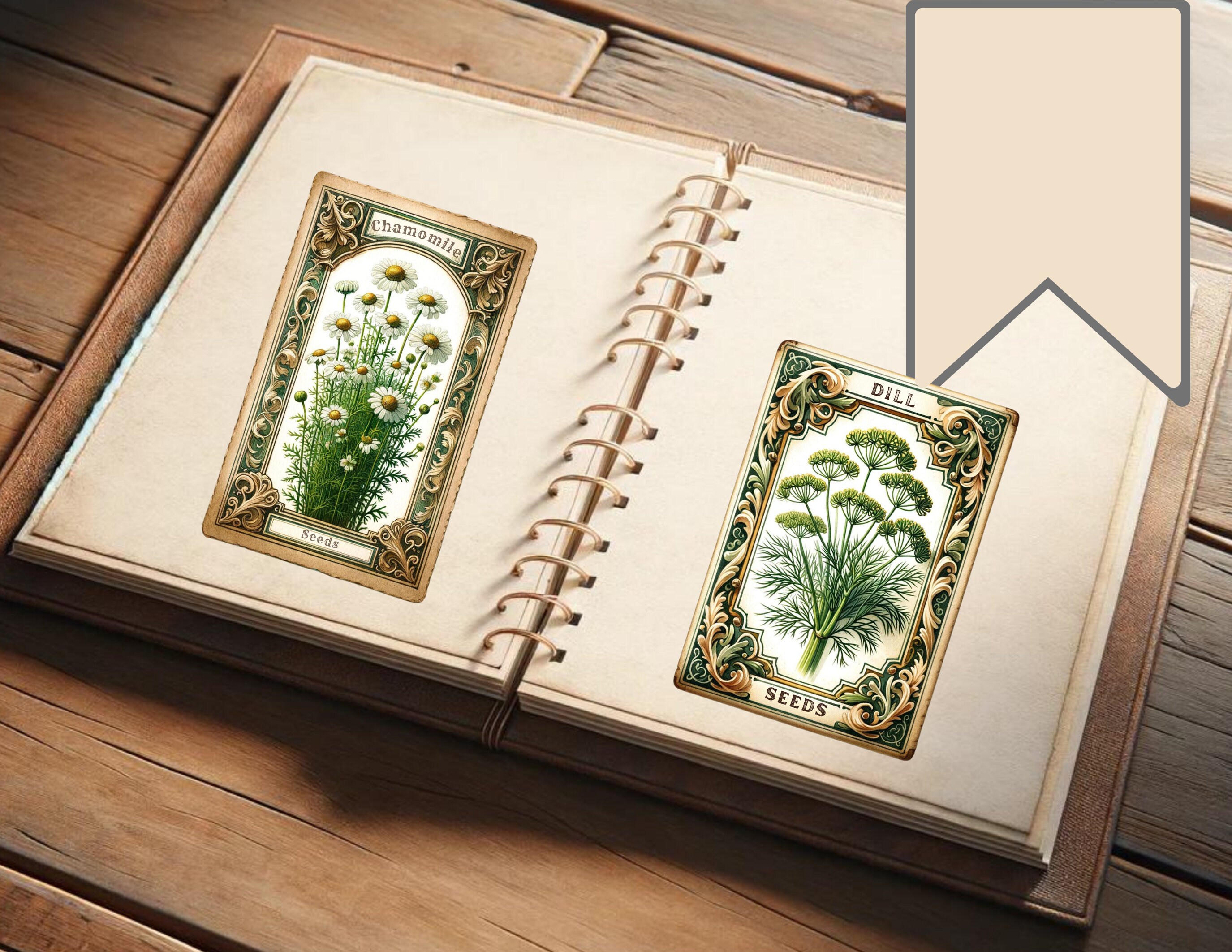 Vintage Herb Seed Packet Clipart Pack - 15 Pngs - Transparent ...