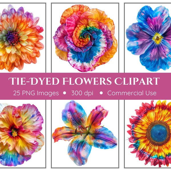 Tie Dye Flowers - Etsy