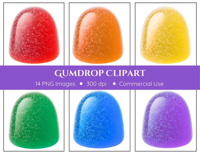 Gumdrop Clipart | 14 Pngs | Instant Download | Gumdrop PNG | Candy Shop ...
