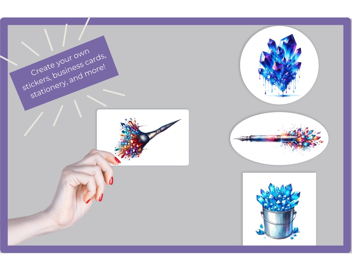 Rainbow Art Crystal Clipart Pack - Transparent Background - Crystals ...