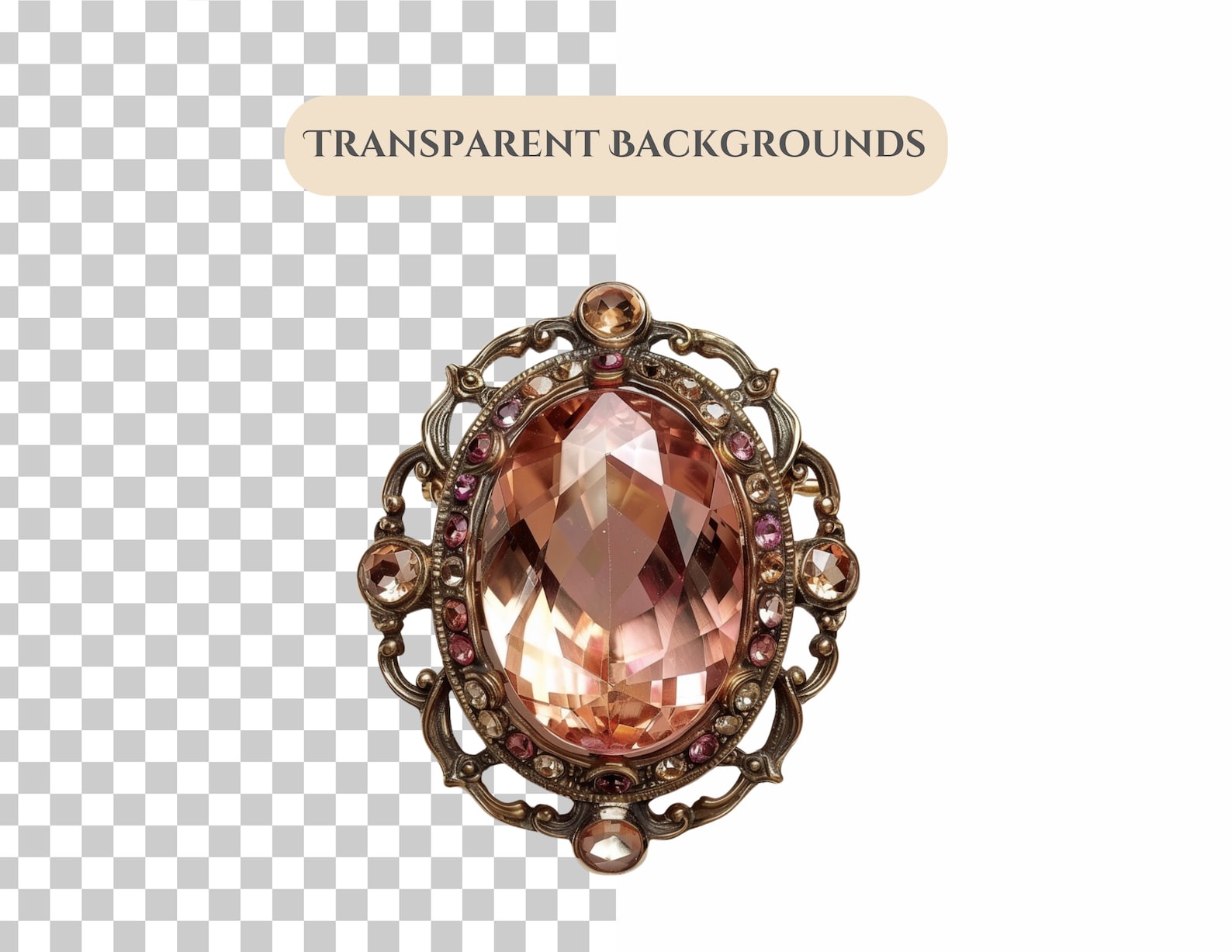 Antique Brooch Clipart | 40 Pngs | Digital Brooch | Clipart Bundle ...