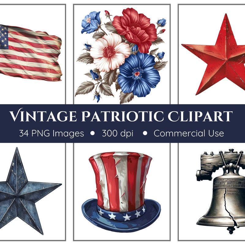 Patriotic Clipart - Etsy