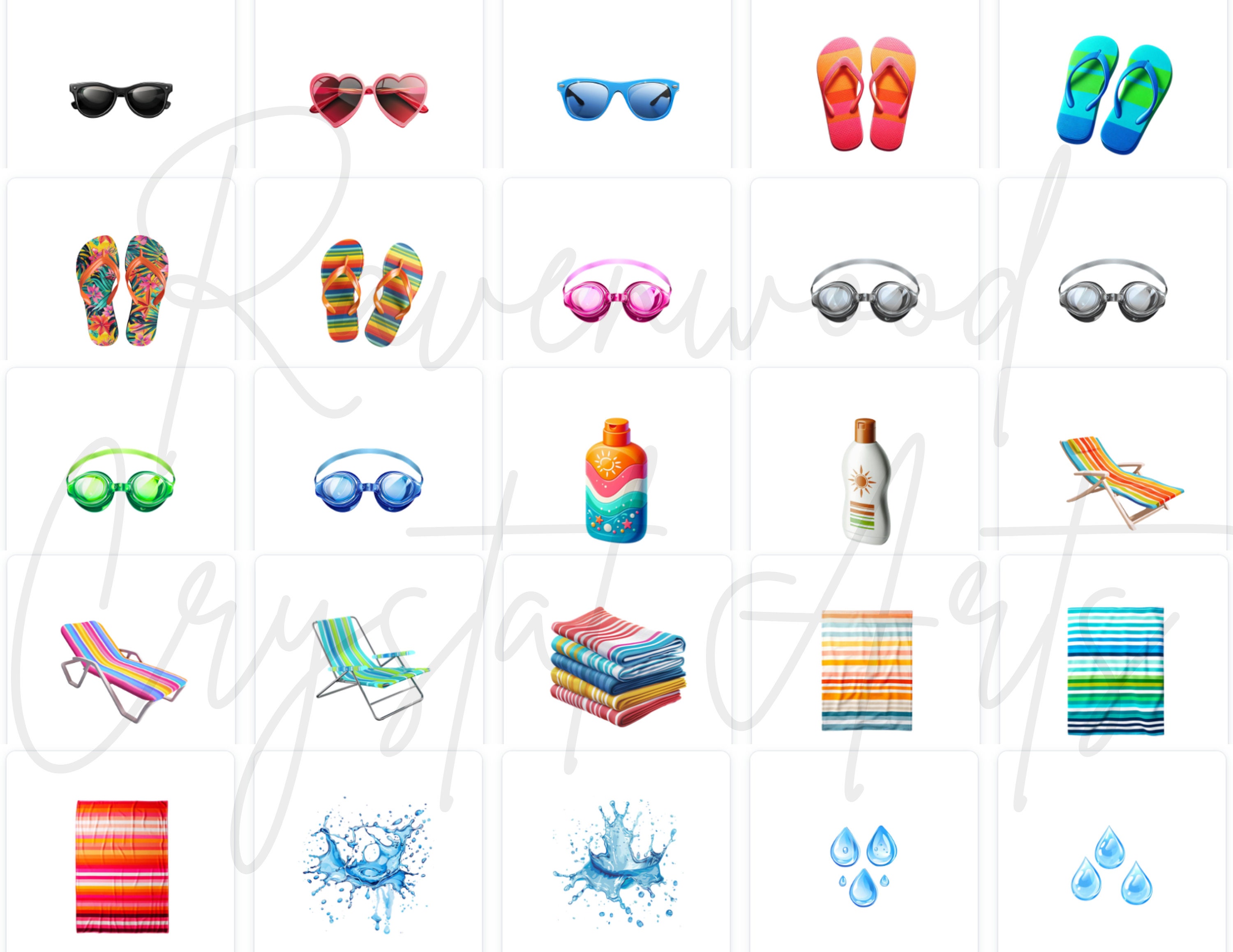 Pool Party Clipart | 65 Pngs | Pool Floats | Flip Flops | Digital ...