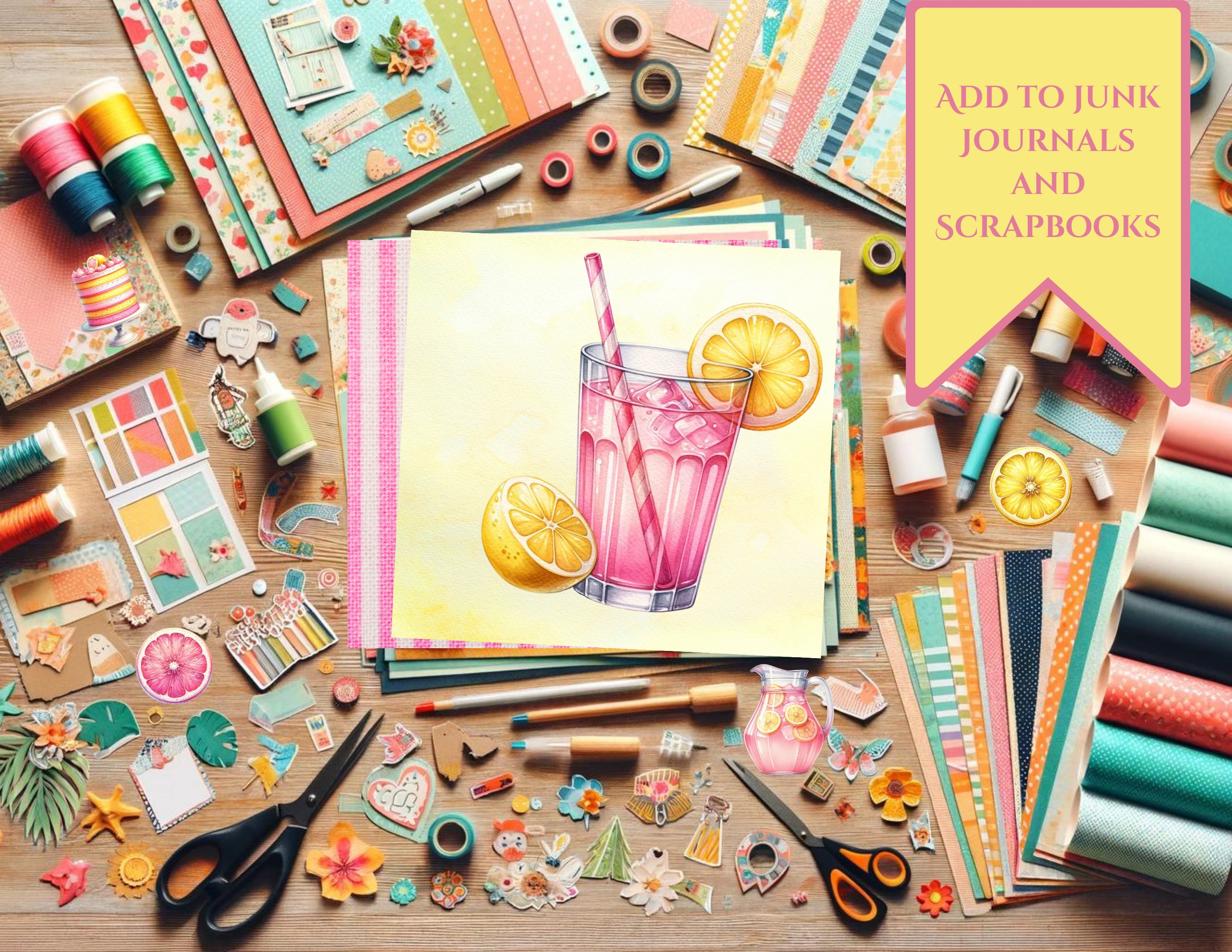 Pink Lemonade Clipart Pack Transparent Background Lemonade, Pink and ...