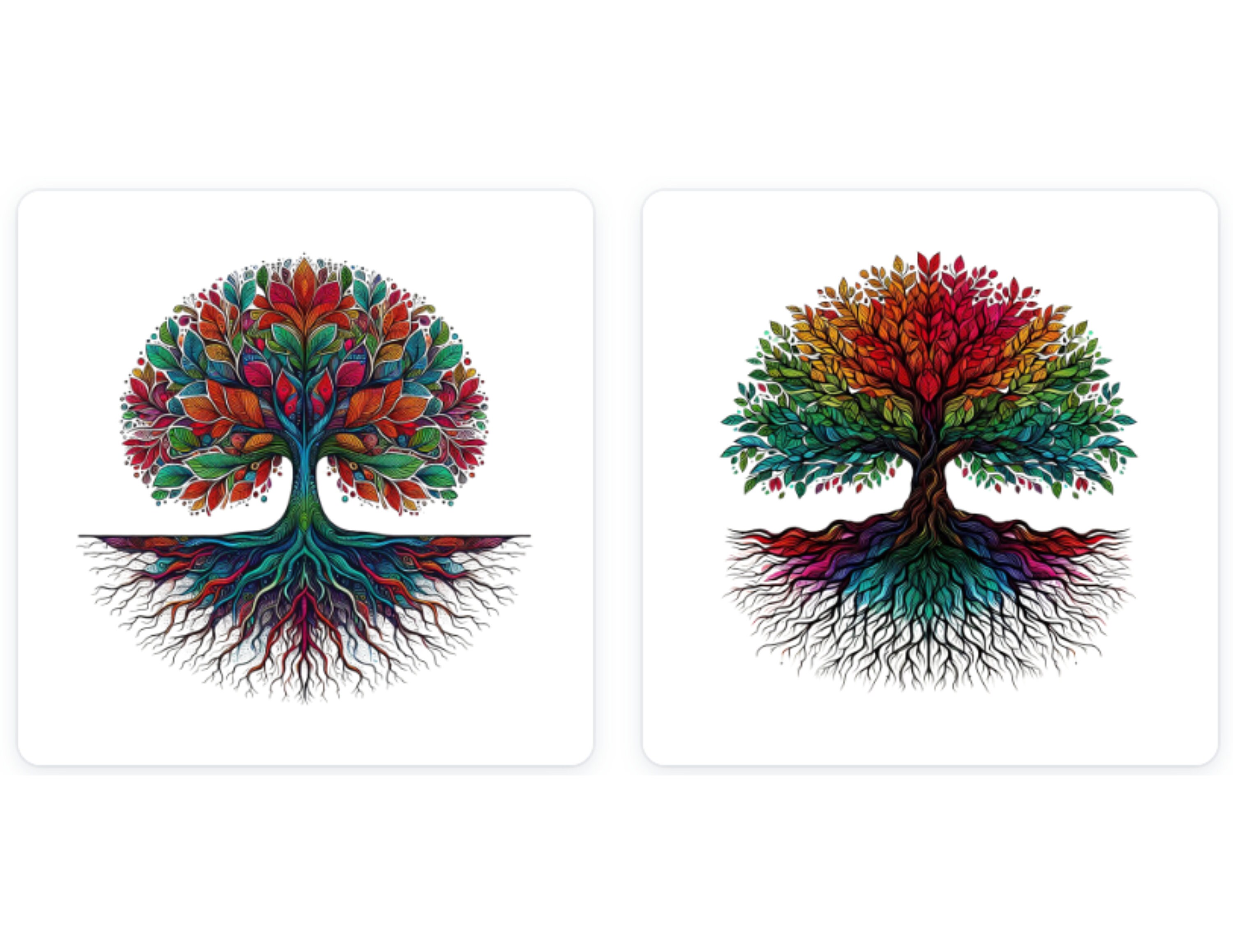 Colorful Tree of Life Clipart 10 Pngs Instant Download Tree and Roots ...