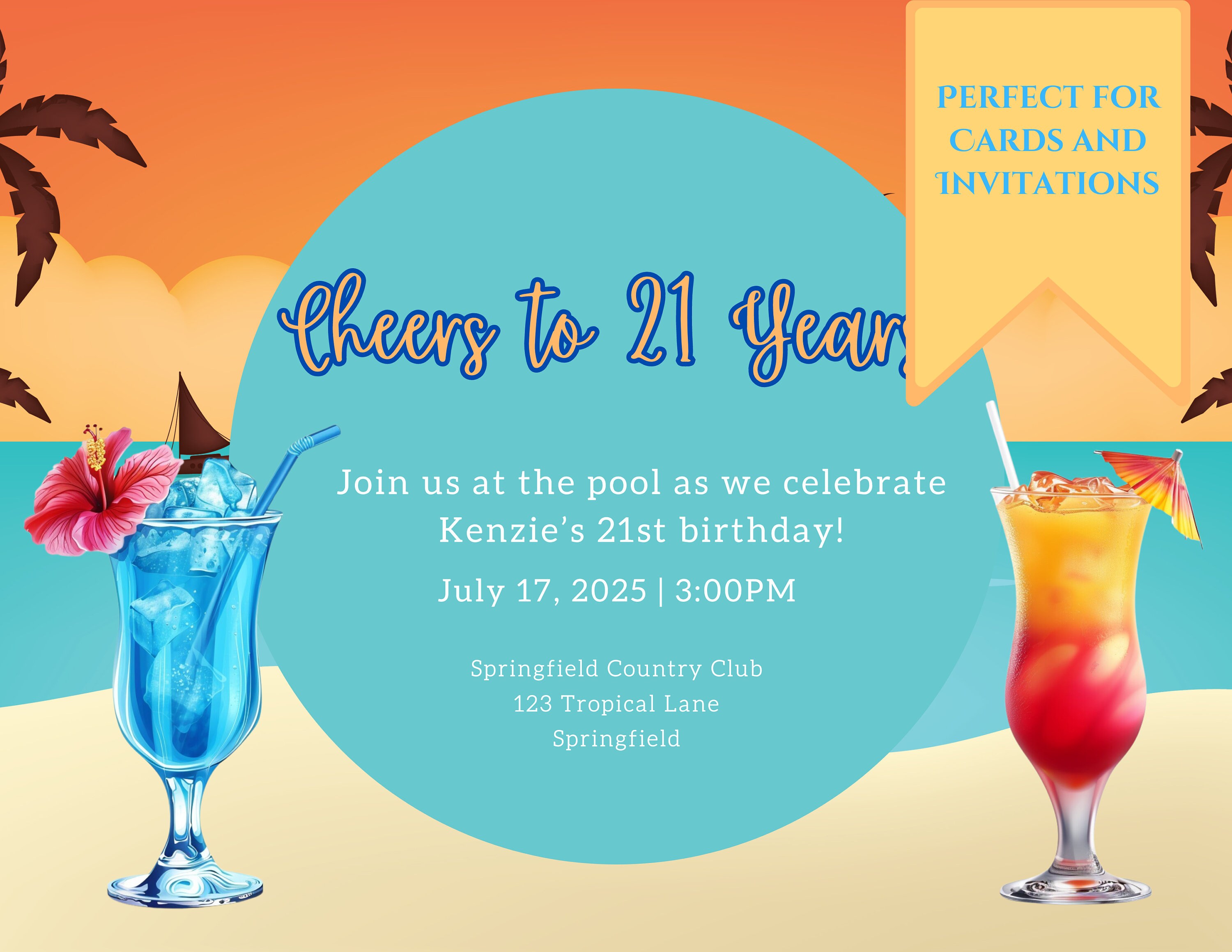 Tropical Drink Clipart 32 Pngs Coconut Cocktail Instant Download Summer ...