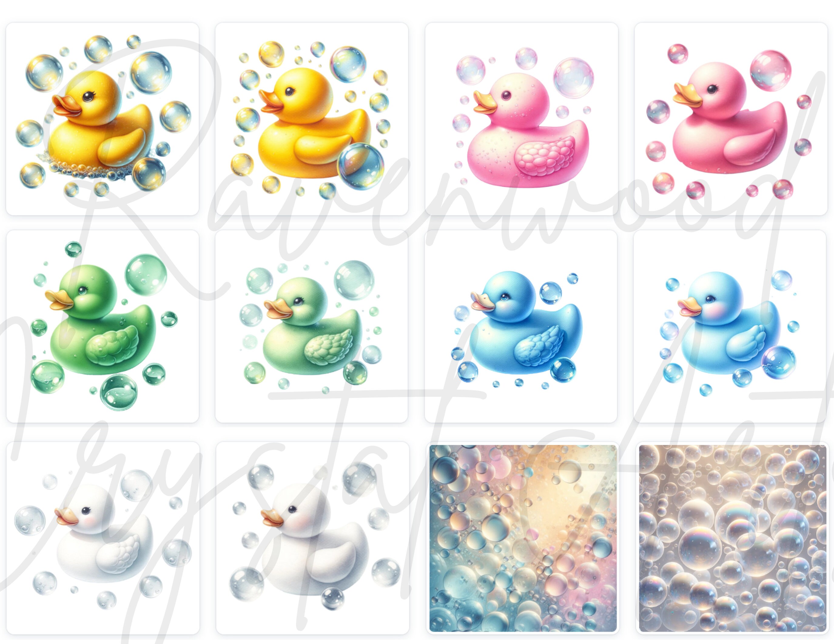Rubber Ducky Clipart Pack 12 Pngs Rubber Duck in Bubbles Clipart Rubber ...