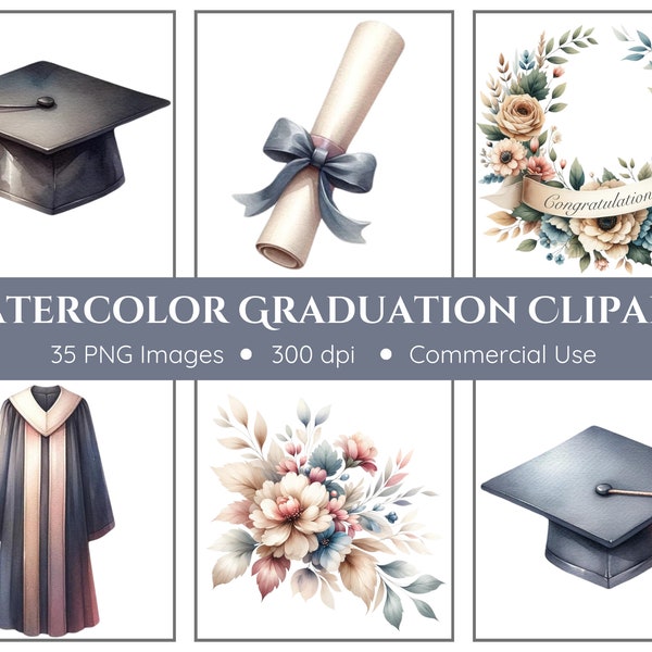Watercolor Graduation Cap - Etsy
