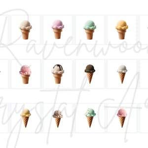 Ice Cream Cone Clipart | 18 Pngs | Summer Clipart | Ice Cream Clipart ...