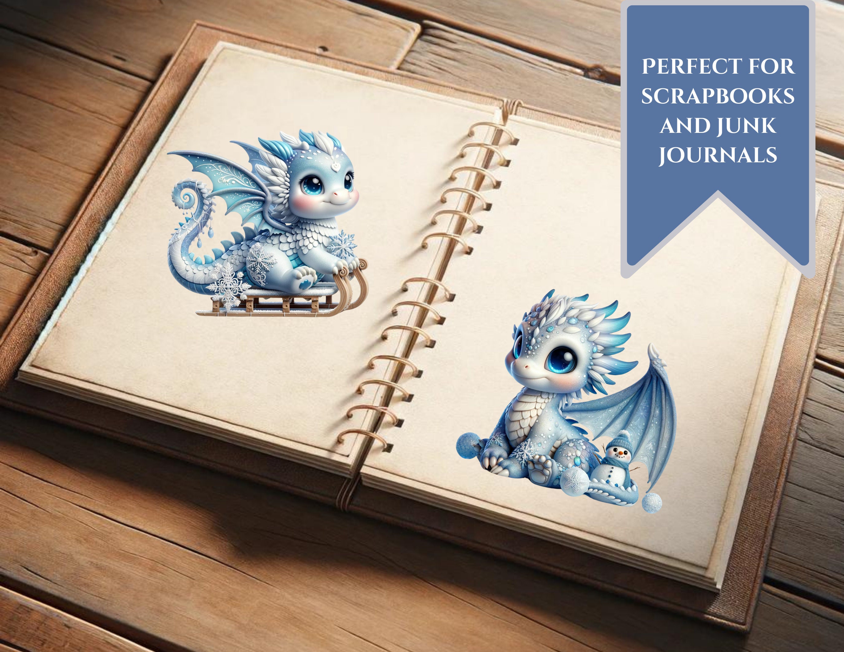 Winter Dragons Clipart Pack Transparent Background Baby Dragons, Snow Dragons, Cute Dragons ...