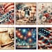 Vintage Patriotic Digital Paper - Vintage-inspired Watercolor ...