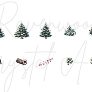 Woodland Christmas Clipart Pack | 25 Pngs | Transparent Background ...
