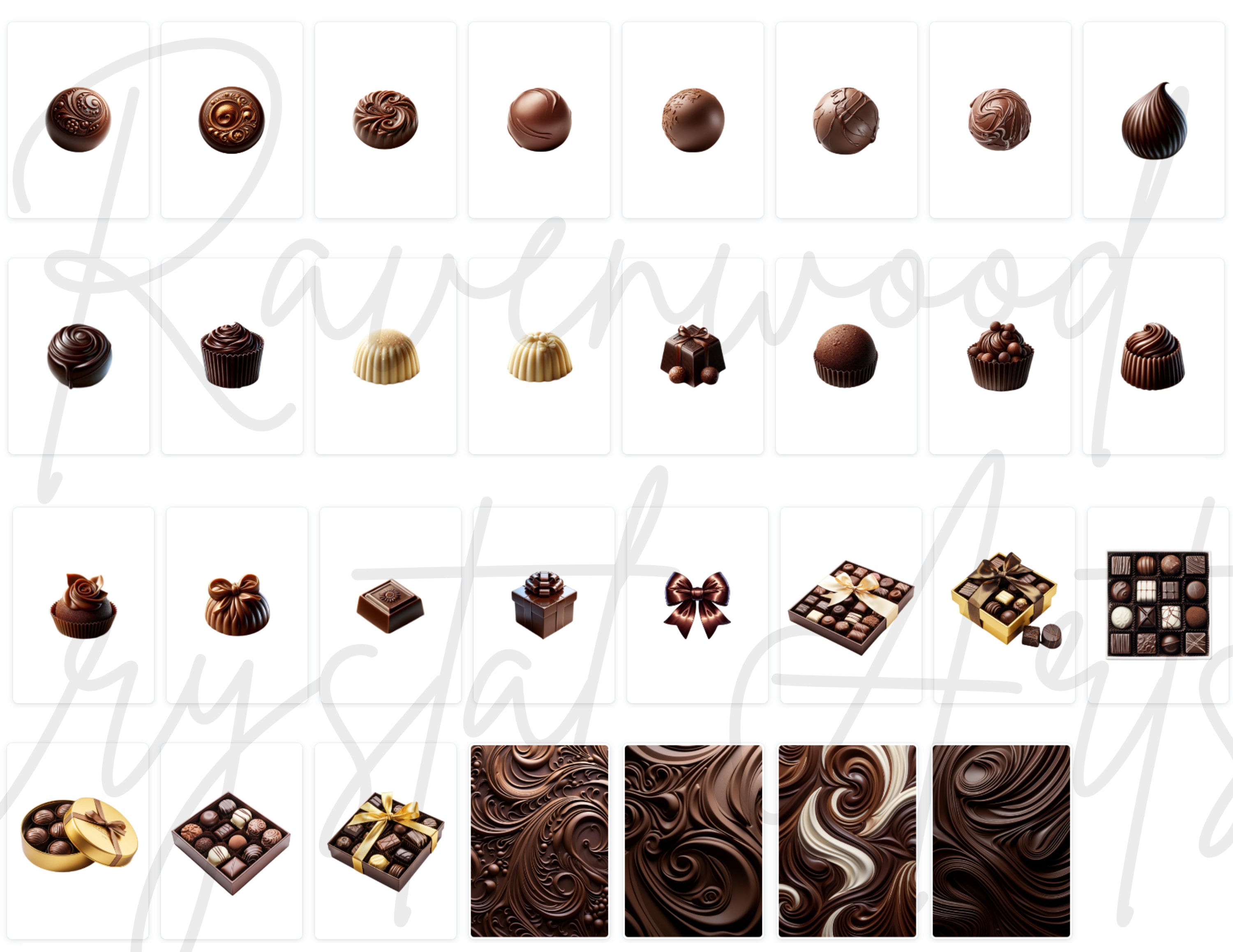 Luxury Chocolate Clipart Pack - Transparent Background - Fancy ...