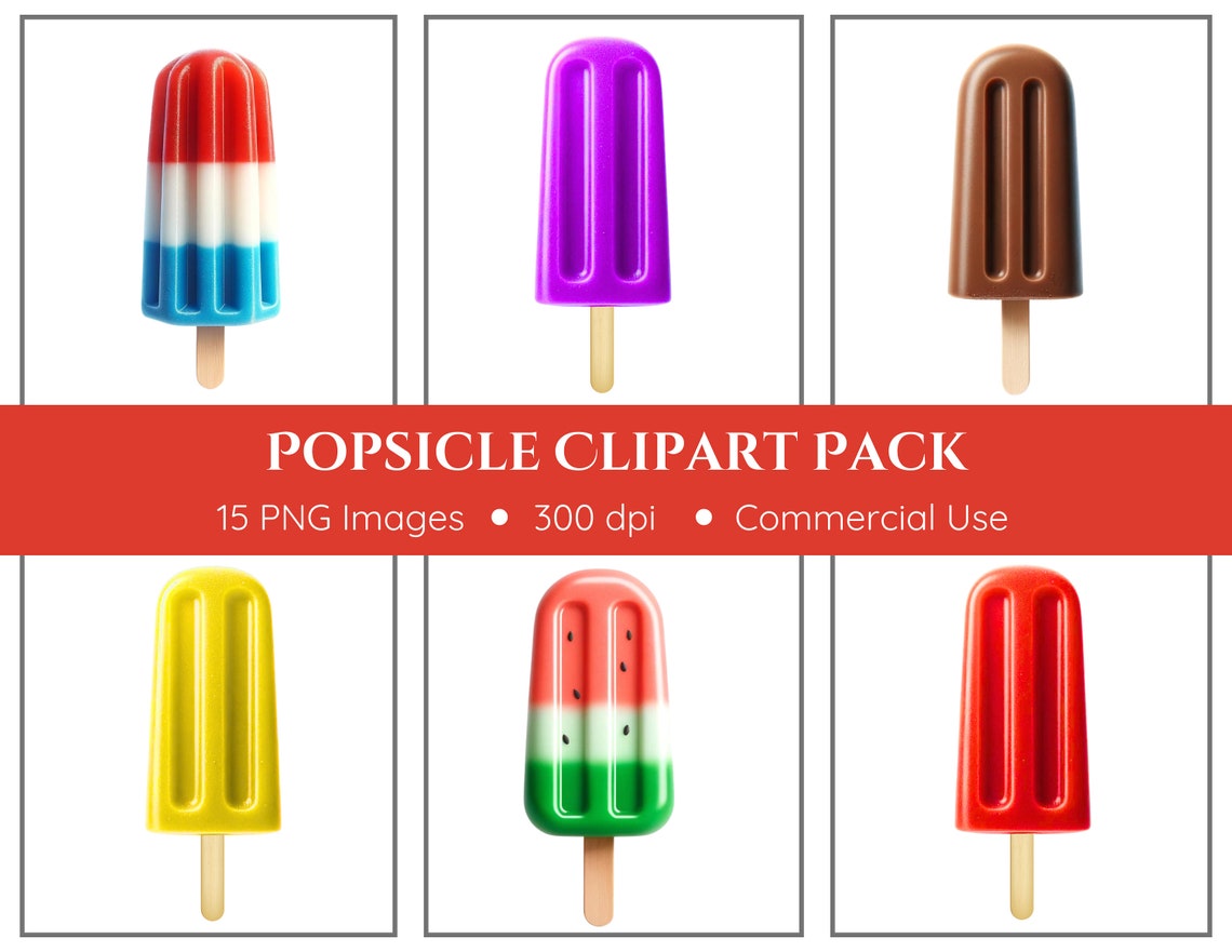 Popsicle Clipart | 15 Pngs | Summer Clipart | Ice Lolly Clipart ...