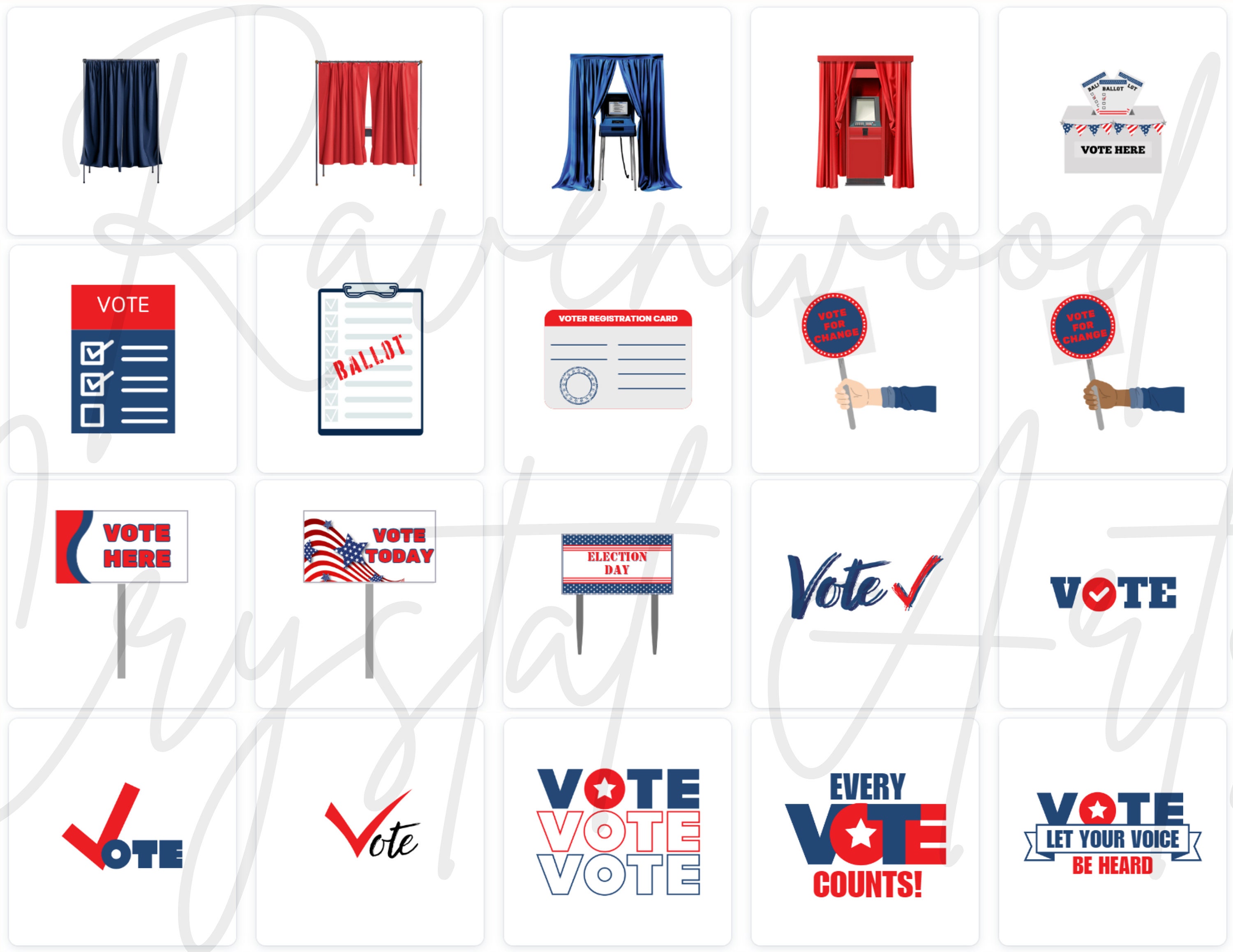 Election Clipart | 34 Pngs | Voting Clipart | Digital Download | Voting ...