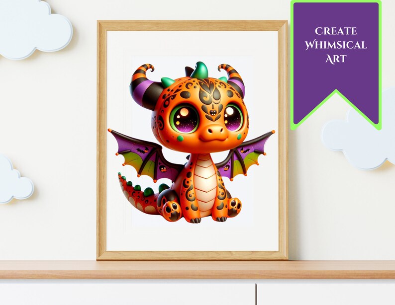Halloween Dragons Clipart Pack - Transparent Background - Baby Dragons ...