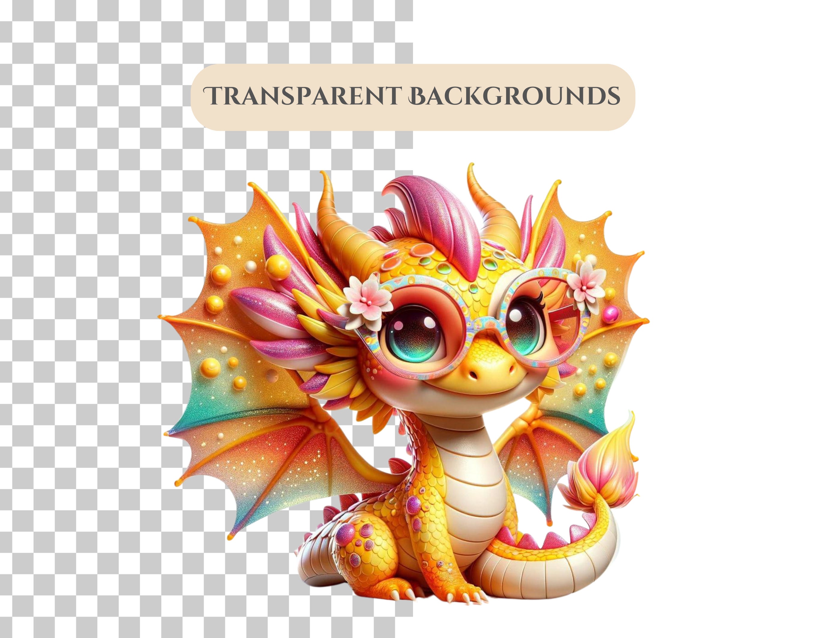 Summer Dragons Clipart Pack Transparent Background Baby Dragons, Pool ...