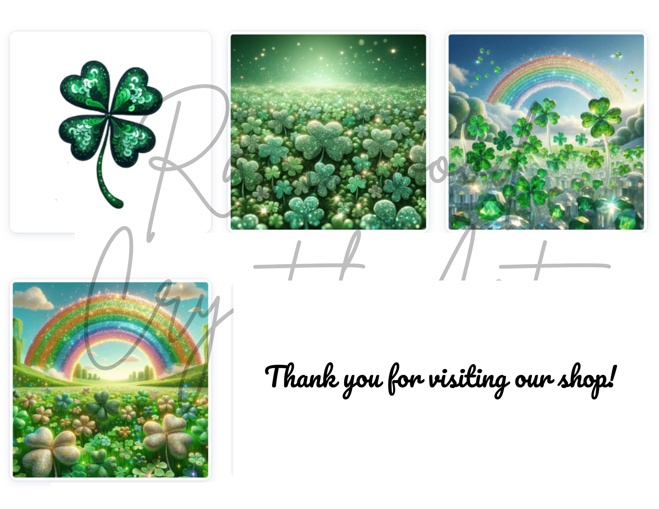 Sparkly Shamrocks Pngs - Transparent Background - Clipart and Digital ...