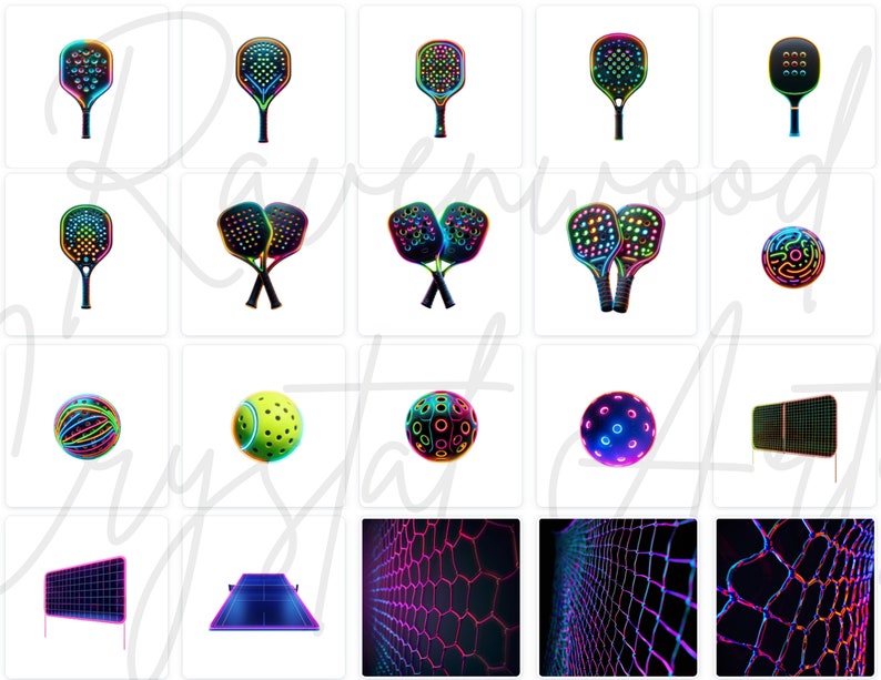 Neon Pickleball Clipart PNG 20 Pngs Transparent Background Pickleball ...