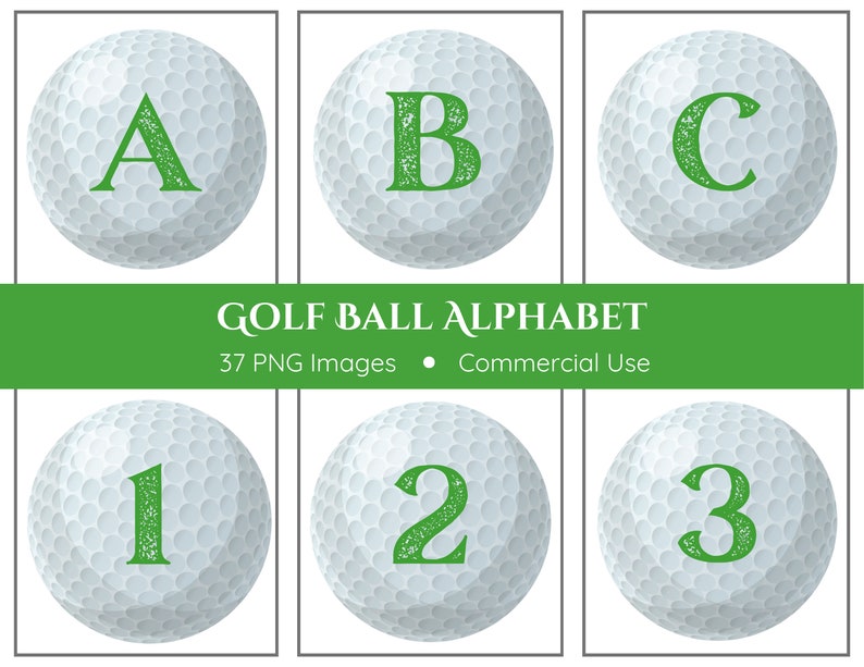 Golf Ball Alphabet | Alphabet PNG | Sport Font | Golf Ball Clipart ...