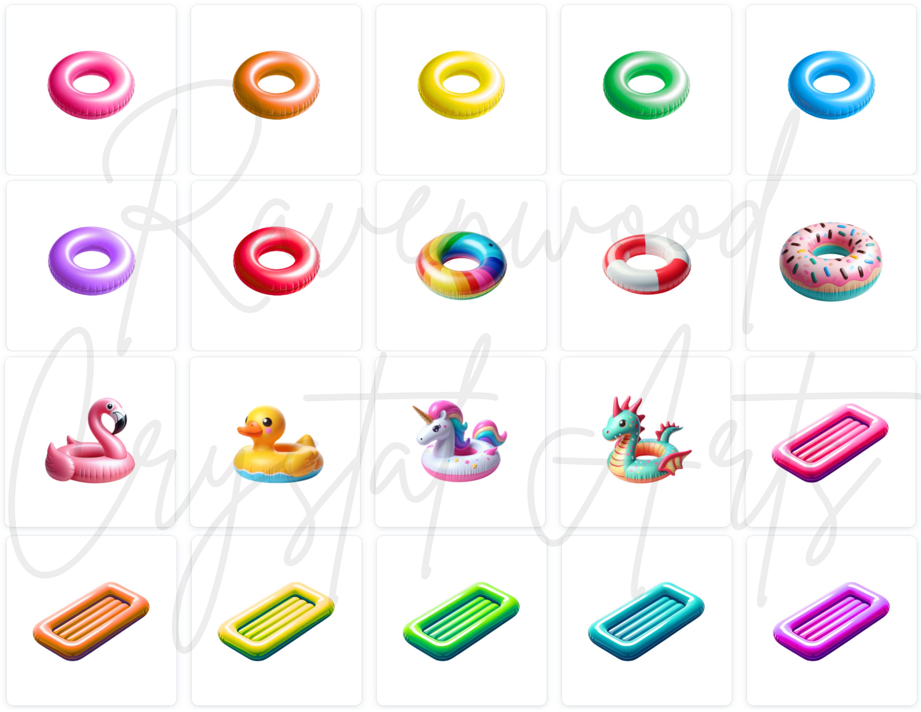 Pool Party Clipart | 65 Pngs | Pool Floats | Flip Flops | Digital ...