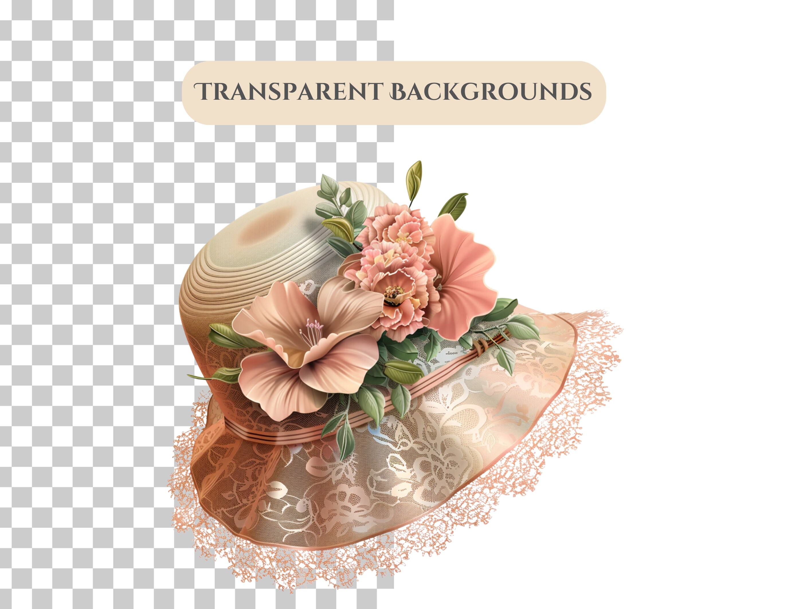 Fancy Hat Clipart Pack - Transparent Background - Tea Party Hats ...