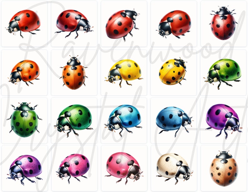 Ladybug Clipart 20 Pngs Lady Bug Clip Art Watercolor Clipart Junk ...