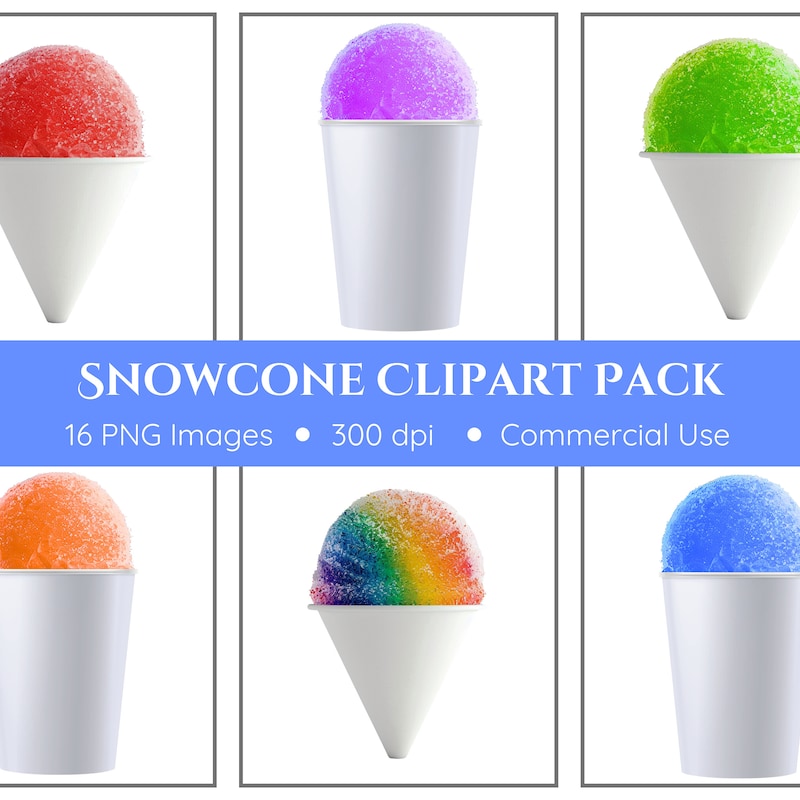 Snow Cone Clipart - Etsy