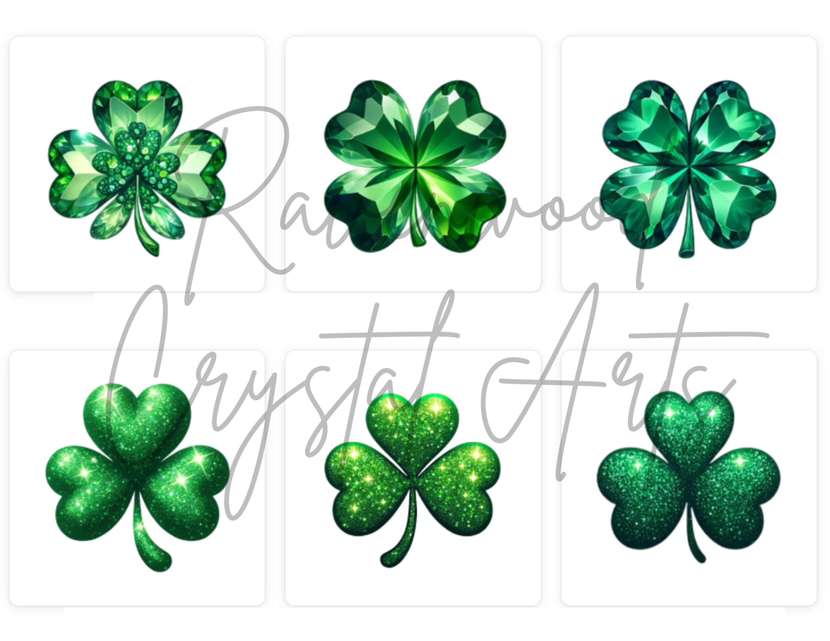 Sparkly Shamrocks Pngs - Transparent Background - Clipart and Digital ...