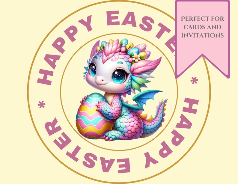 Easter Dragons Clipart Pack Transparent Background Baby Dragons, Easter ...