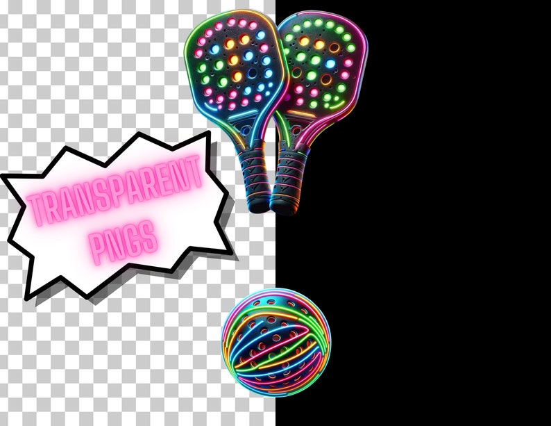 Neon Pickleball Clipart PNG 20 Pngs Transparent Background Pickleball ...