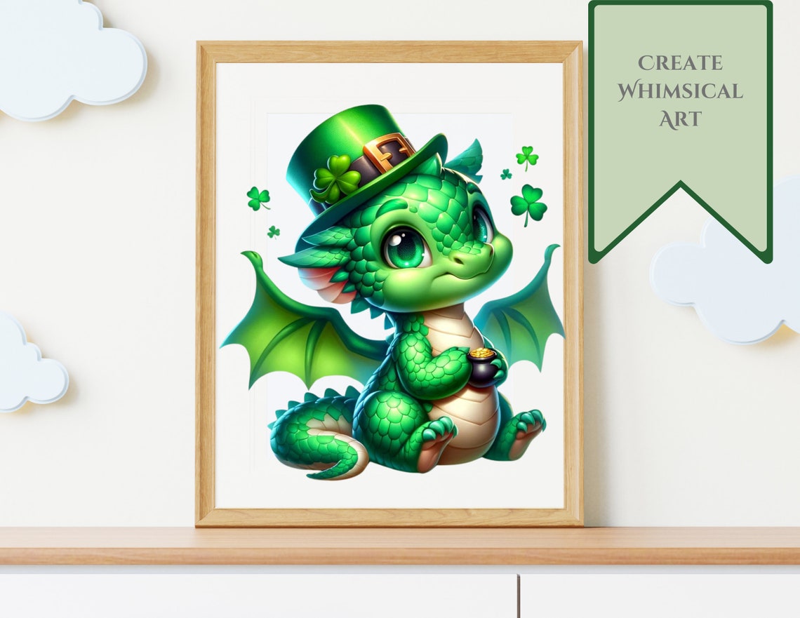St. Patrick's Day Dragons Clipart Pack Transparent Background Baby ...