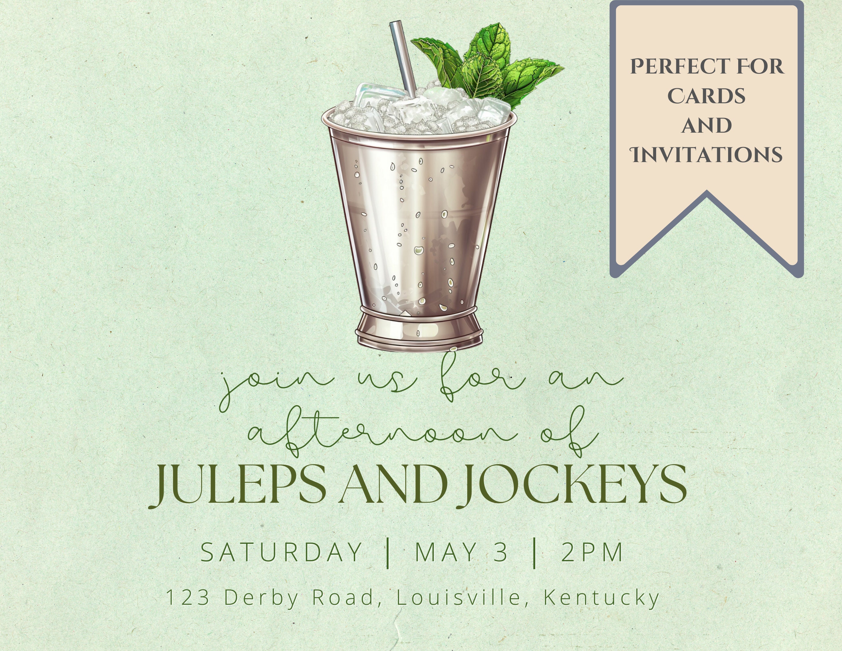 Mint Julep Clipart Pack - Transparent Background - Mint Juleps ...