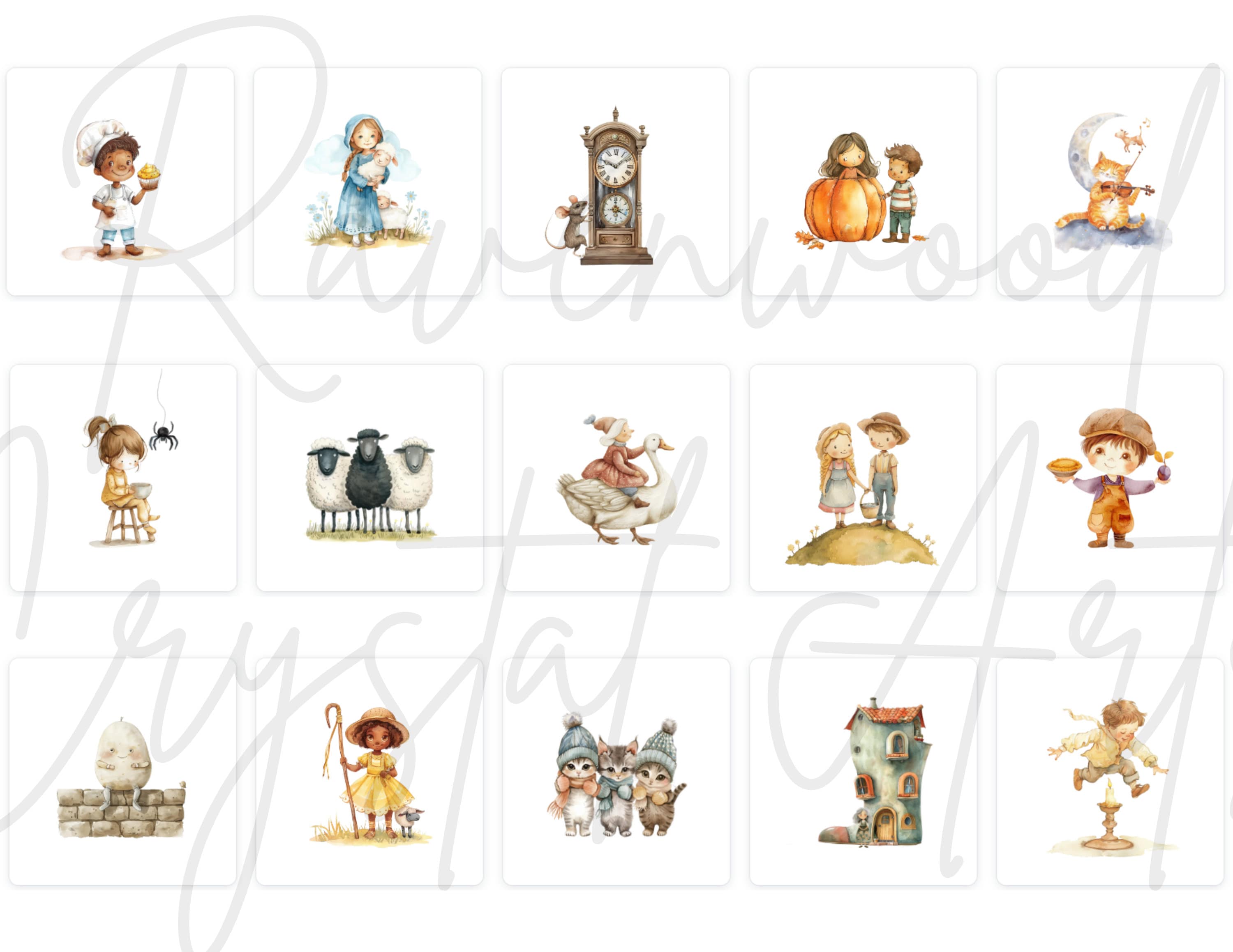 Nursery Rhyme Clipart | Instant Download | Nursery Decor | Little Bo ...